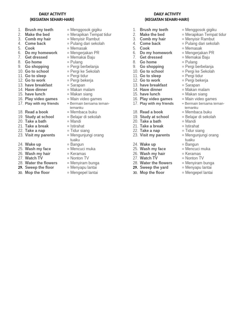 DAILY ACTIVITY 2 | PDF