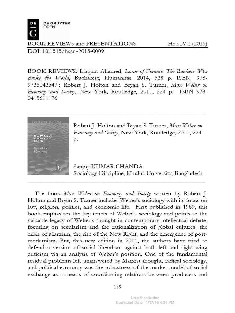 Max Weber's Legacy in Economy and Society | PDF | Max Weber | Sociology