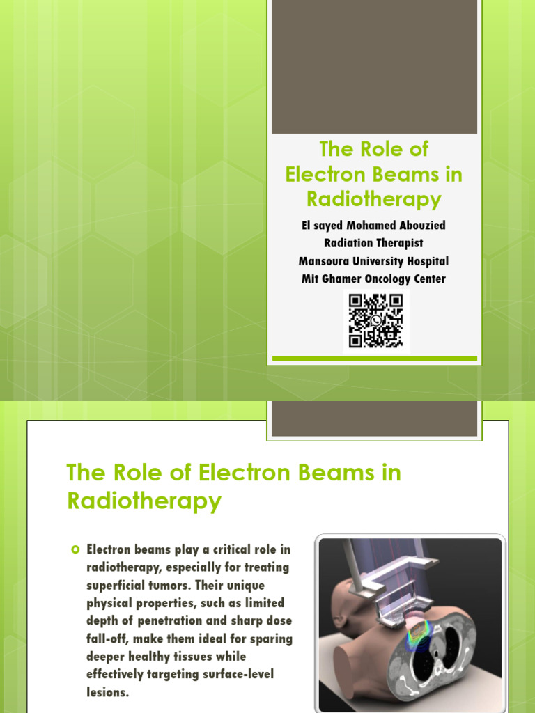 The Role of Electrons in Radiotherapy | PDF | Radiation Therapy | Cancer