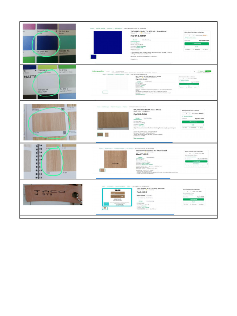 Taco HPL & PVC Products List | PDF