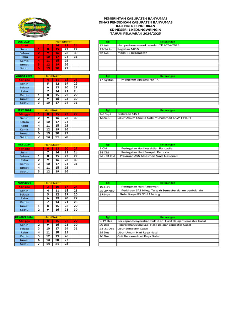 Kaldik SDN 1 Notog 2024-2025 | PDF