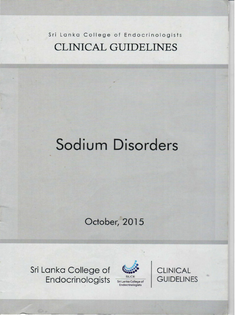 Clinical Guidlines Sodium Disorders Sri Lanka College of ...