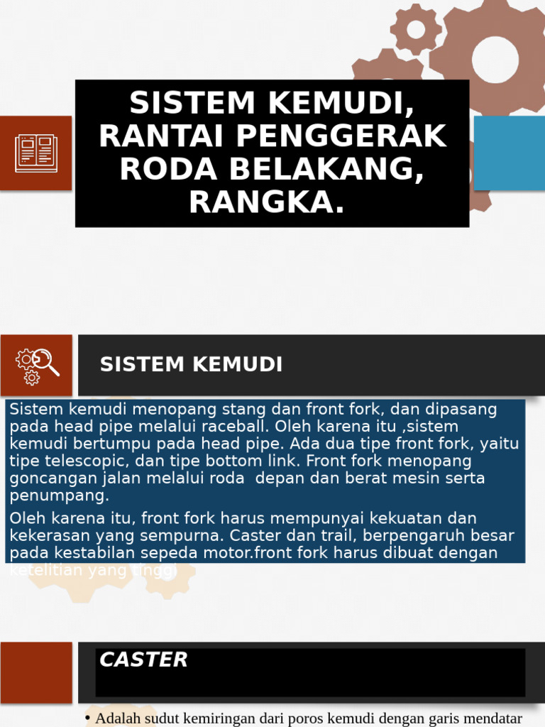 SISTEM KEMUDI, RANTAI PENGGERAK RODA BELAKANG | PDF