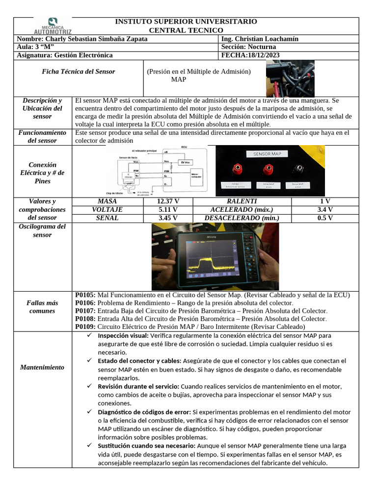 Ficha MAF-MAP | PDF | Sensor | Conector eléctrico