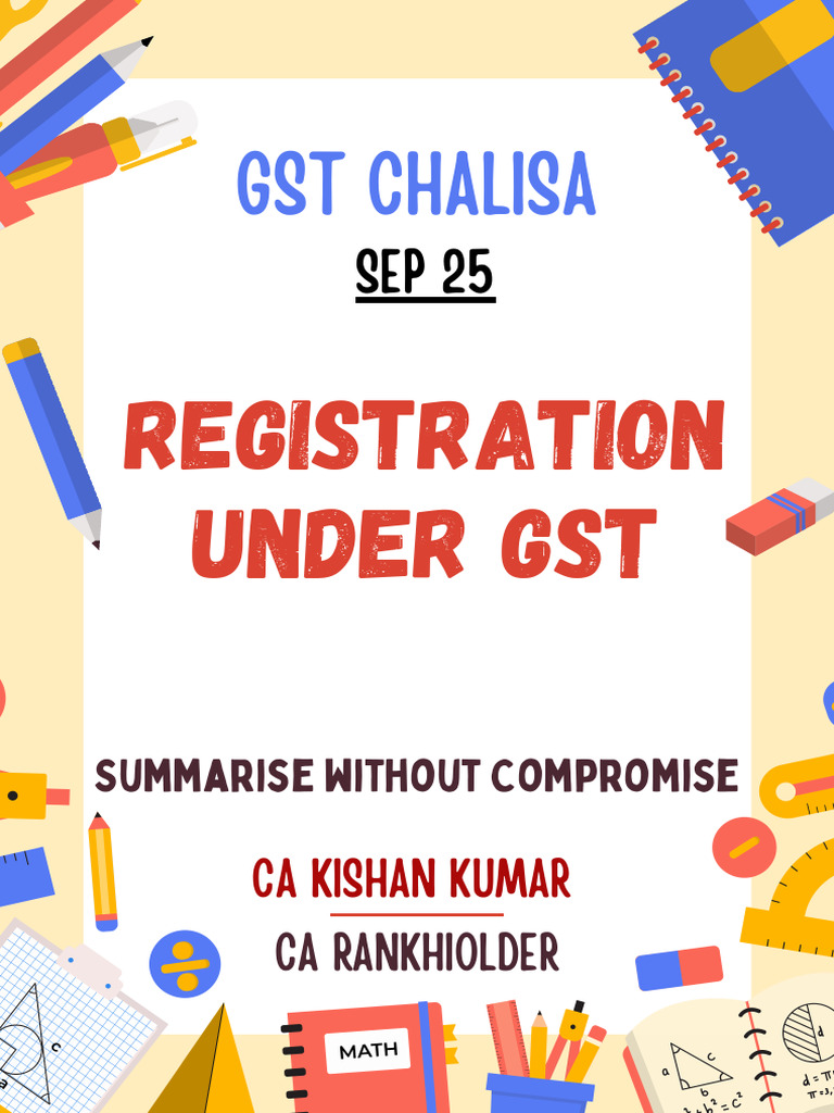 GST Chalisa CH 9 - Registration by CA Kishan Kumar | PDF | Value Added Tax | Identity Document