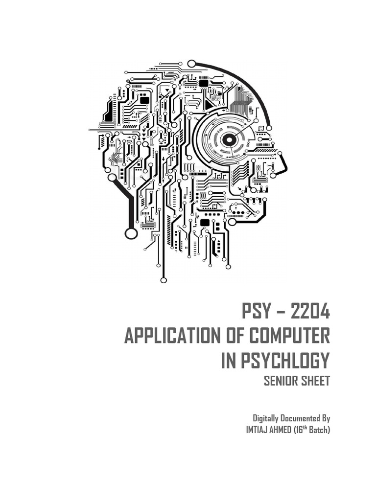 PSY-2204 [Computer in Psychology] Sheet Final | PDF