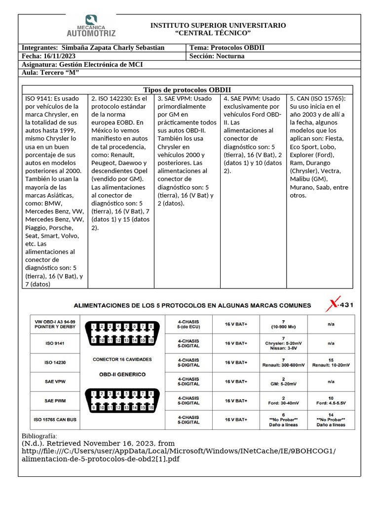 Protocolos Obd2 | PDF | Vehículo de motor | Industria automotriz