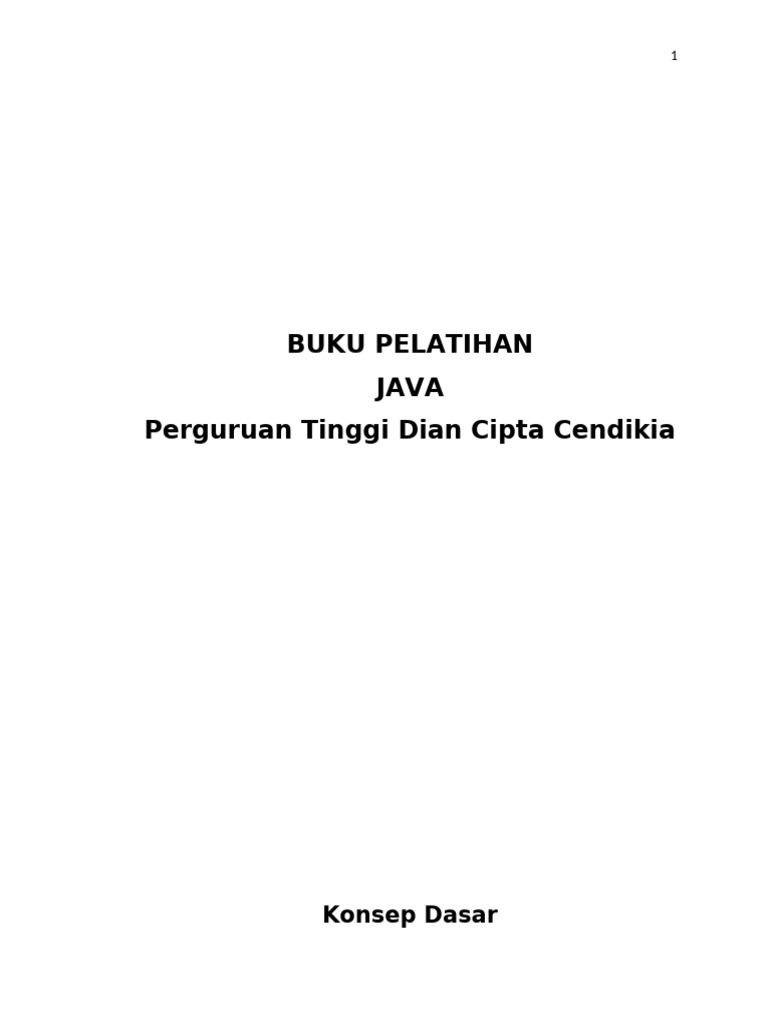Panduan Pemrograman Java Dasar | PDF