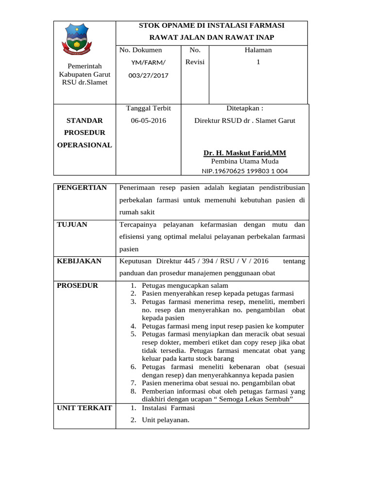 MPO-5.05 SPO Stok Opname di Instalasi Farmasi Rajal dan Ranap | PDF