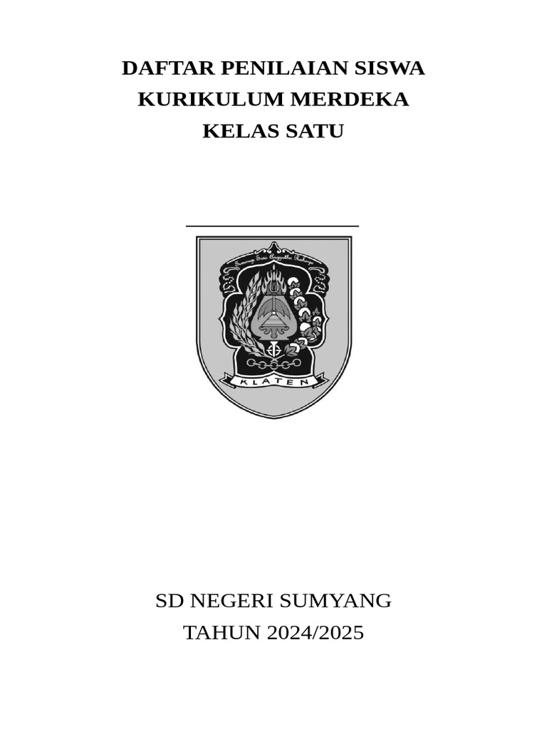 Cover Daftar Penilaian Siswa | PDF
