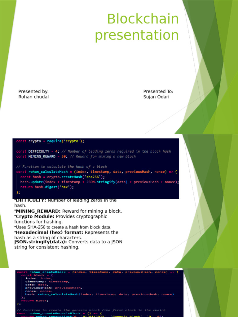 Rohanchudal (00020064) Slides of Blockchain | PDF