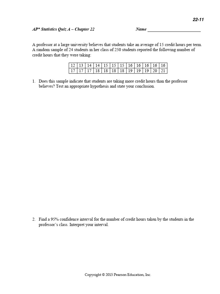 CH 22 Quiz A-AttachmentID 5288088&YearID 2020& | PDF | P Value | Tests