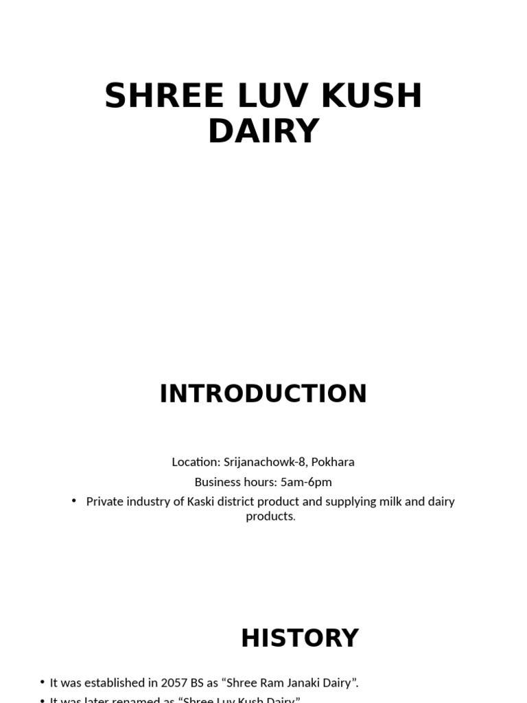 Shree Luv Kush Dairy | PDF | Milk | Dairy