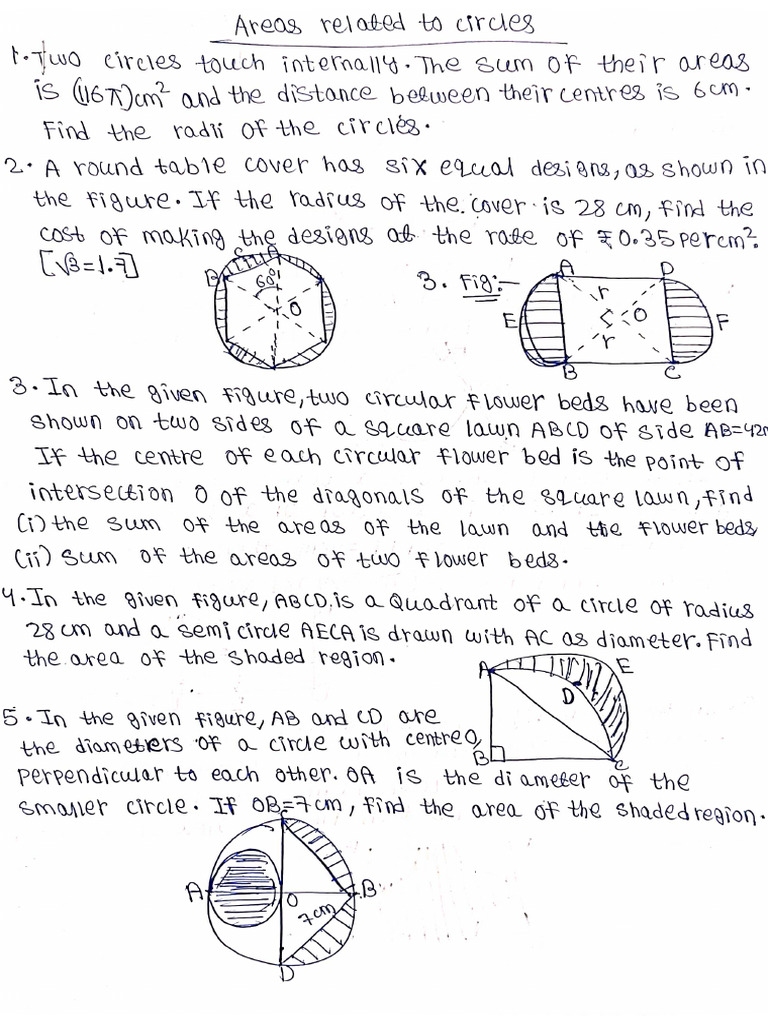 Area Related To Circle | PDF