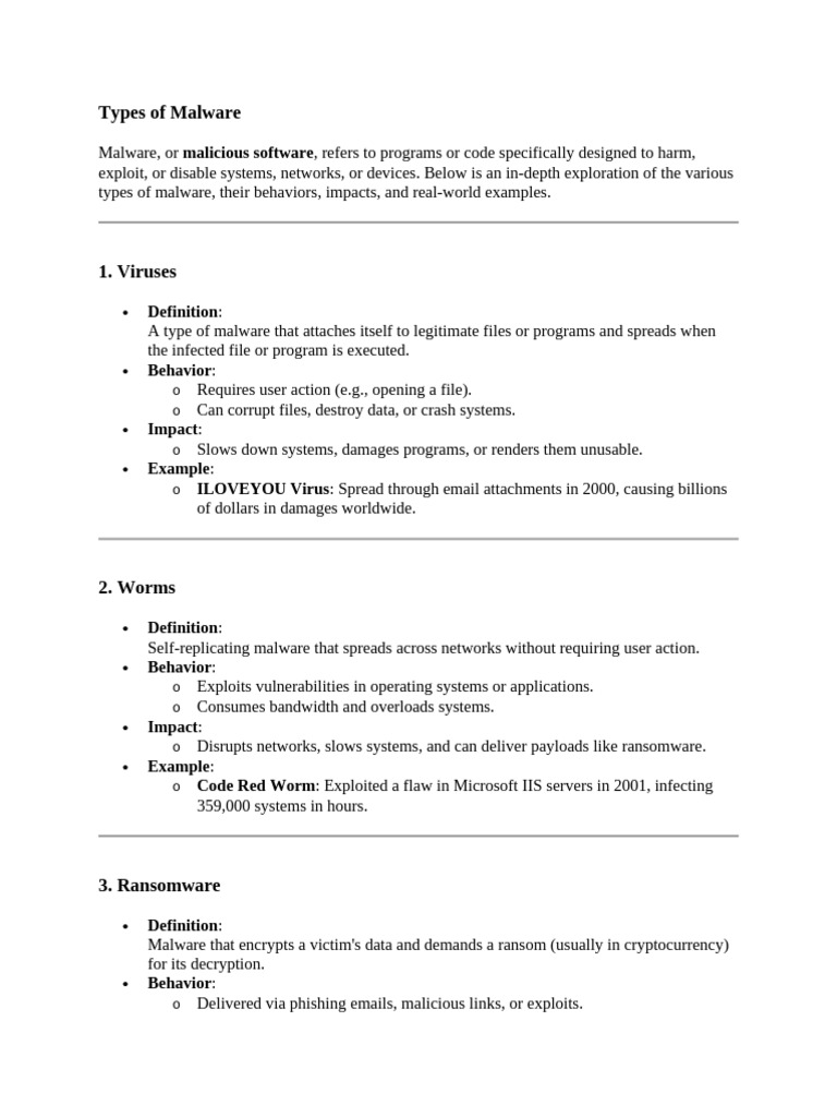 _types of malware | PDF | Malware | Ransomware