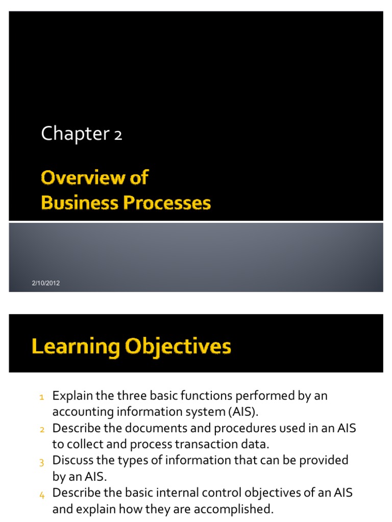 Accounting Information Systems - Overview of Business Processes | PDF ...