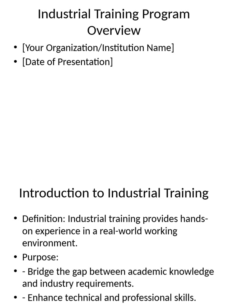 Industrial Training Presentation | PDF