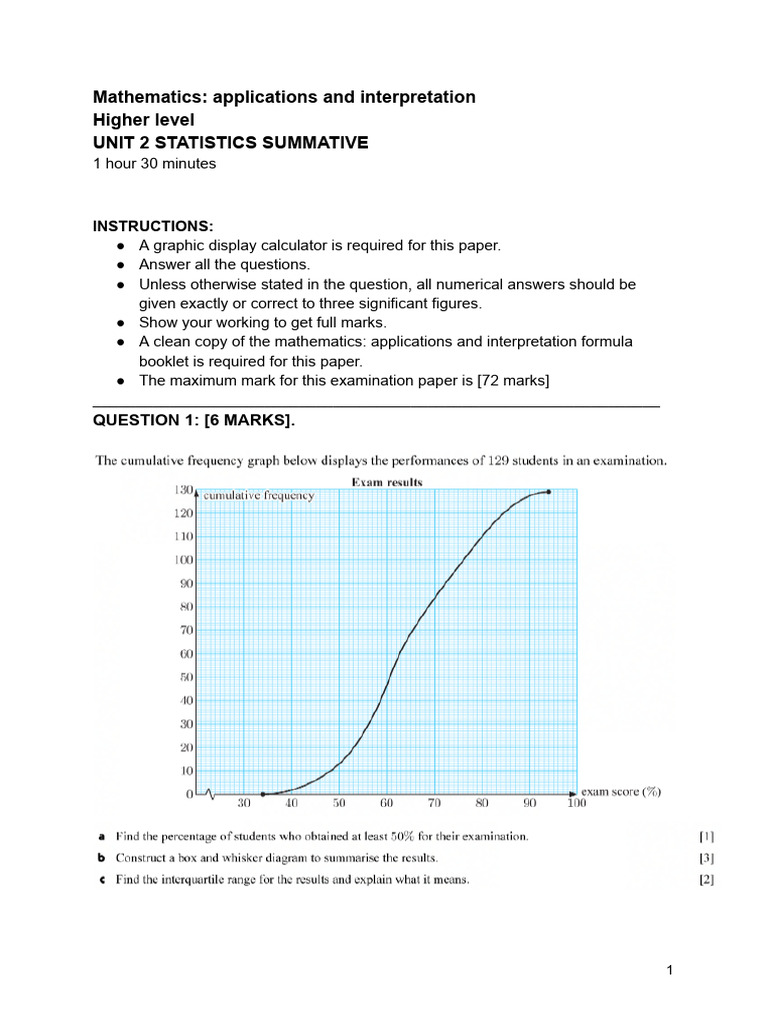 Ai SL Unit 4 Summative P1 P2 Uni Bi | PDF