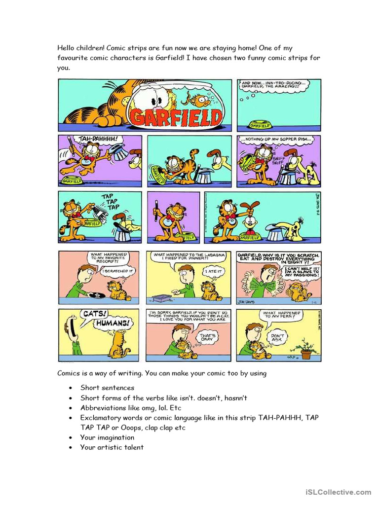 Comic reading comprehension - Make your own comic strip | PDF
