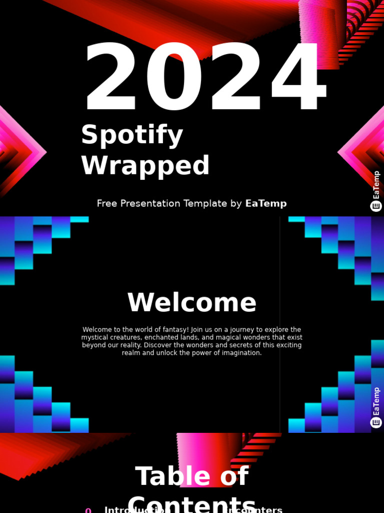 Spotify Wrapped 2024 PowerPoint Template by EaTemp | PDF | Fantasy