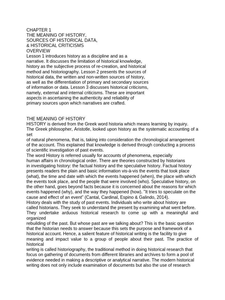 CHAPTER 1 | PDF | Primary Sources