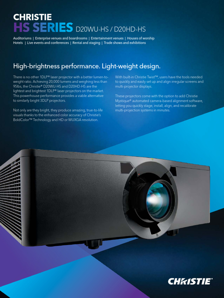 Spetsifikatsiya-Christie-D20WU_HS | PDF | Hdmi | Computer Engineering