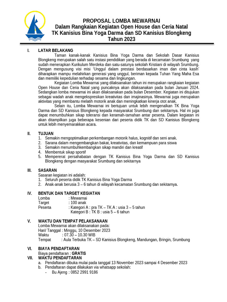 Proposal Lomba Mewarnai 2 | PDF