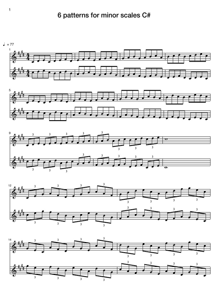 6 patterns for minor scales C# | PDF
