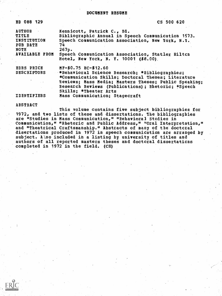 ED088129 | PDF | Bibliography | Communication
