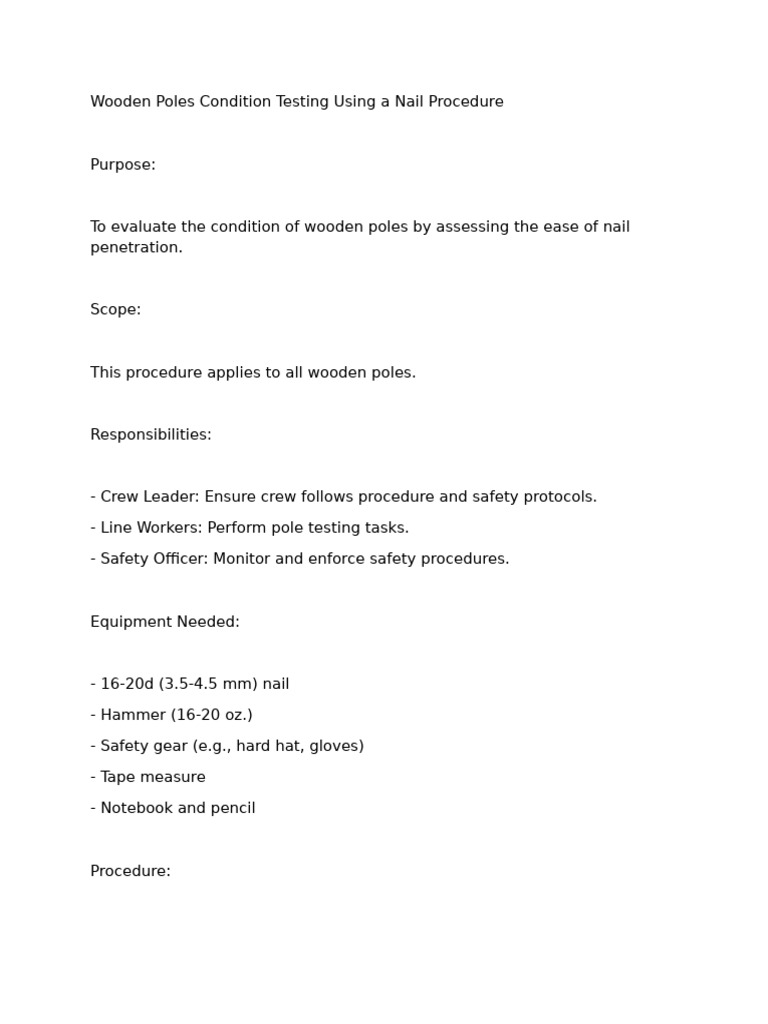 2 - Wooden Poles Condition Testing Using A Nail Procedure | PDF