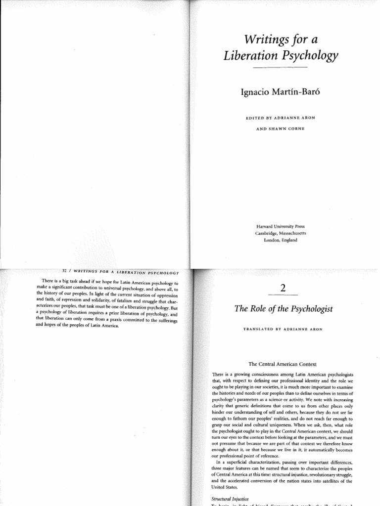 Martin-Baro-Writings For A Liberation Psychology | PDF