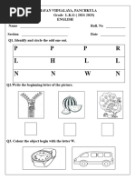 LKG Tracing and Coloring Worksheet | PDF