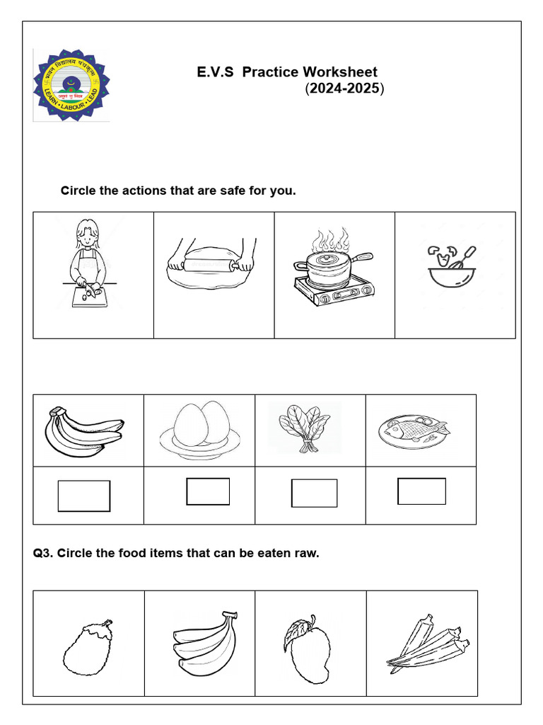 Evs Worksheet Practice | PDF