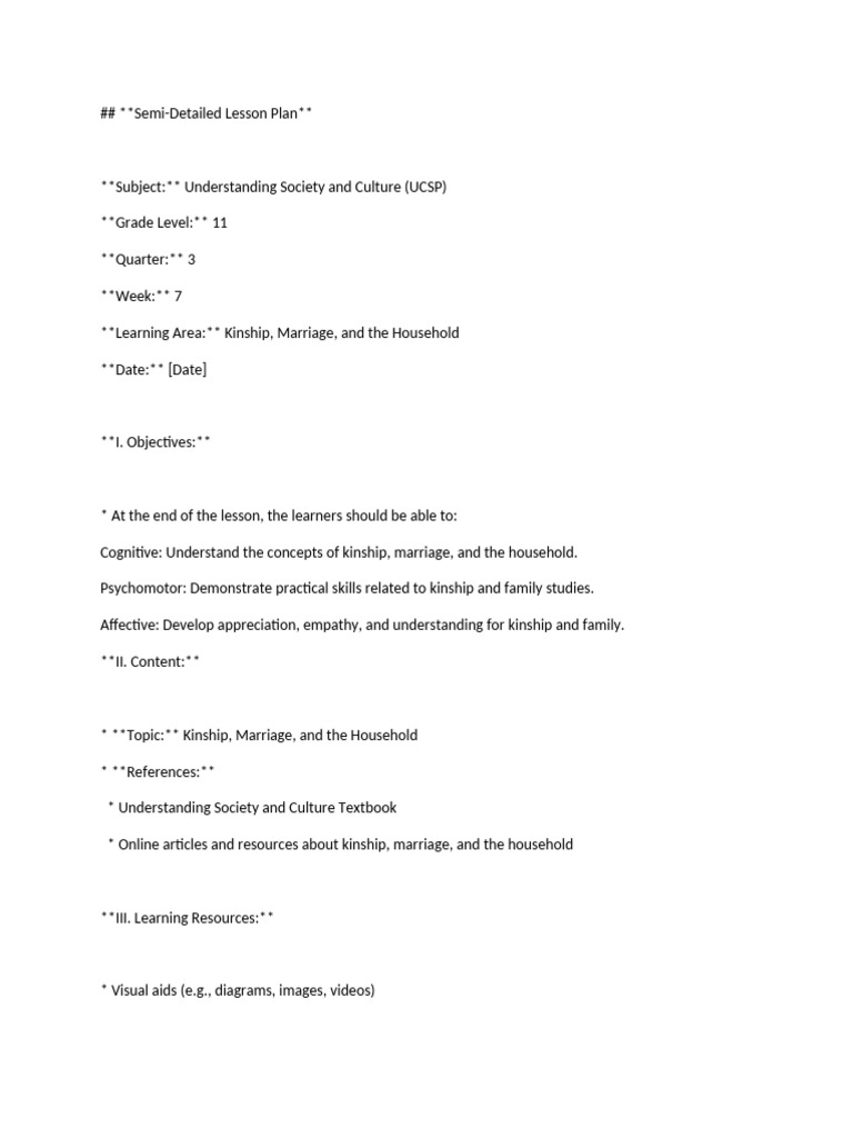 UCSP Lesson Plans: Kinship, Politics, Economy | PDF | Market (Economics ...