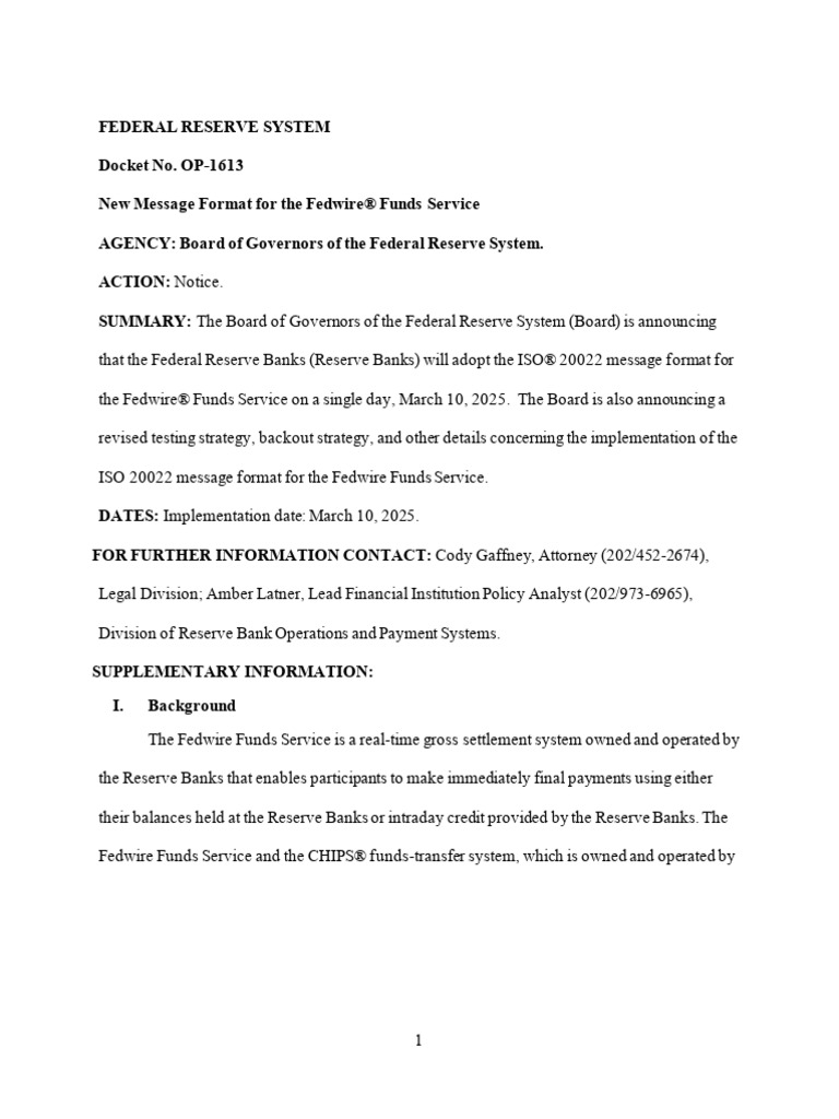 FedWire ISO 20022 1656398448 | PDF | Fedwire | International ...