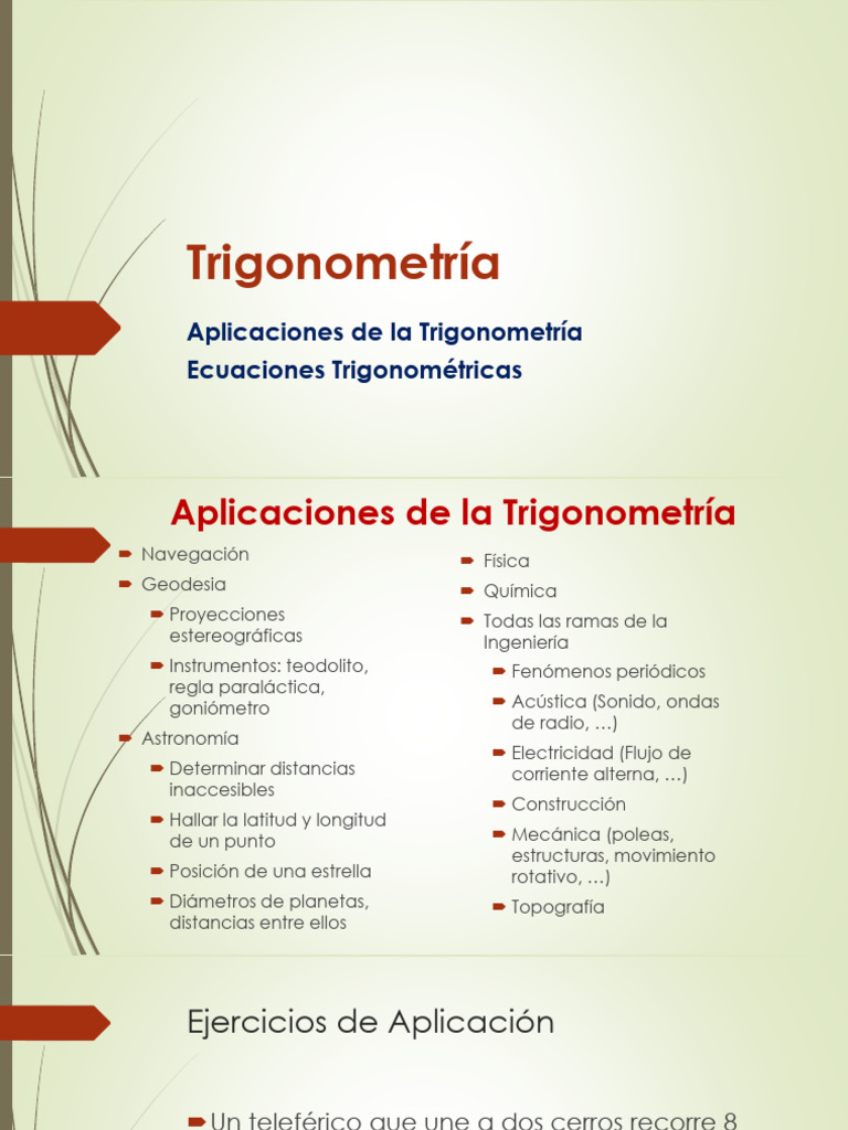 Ejerc Aplicac EcsTrig | PDF | Funciones trigonométricas | Ecuaciones