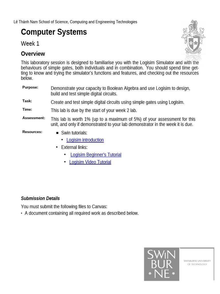 Lab1_Week1 | PDF | Computing | Software