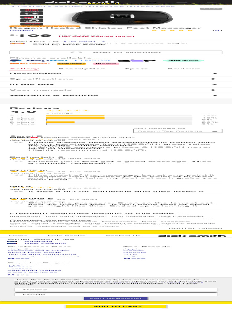 Kogan Heated Shiatsu Foot Massager | PDF | Mobile Phones | Consumer ...