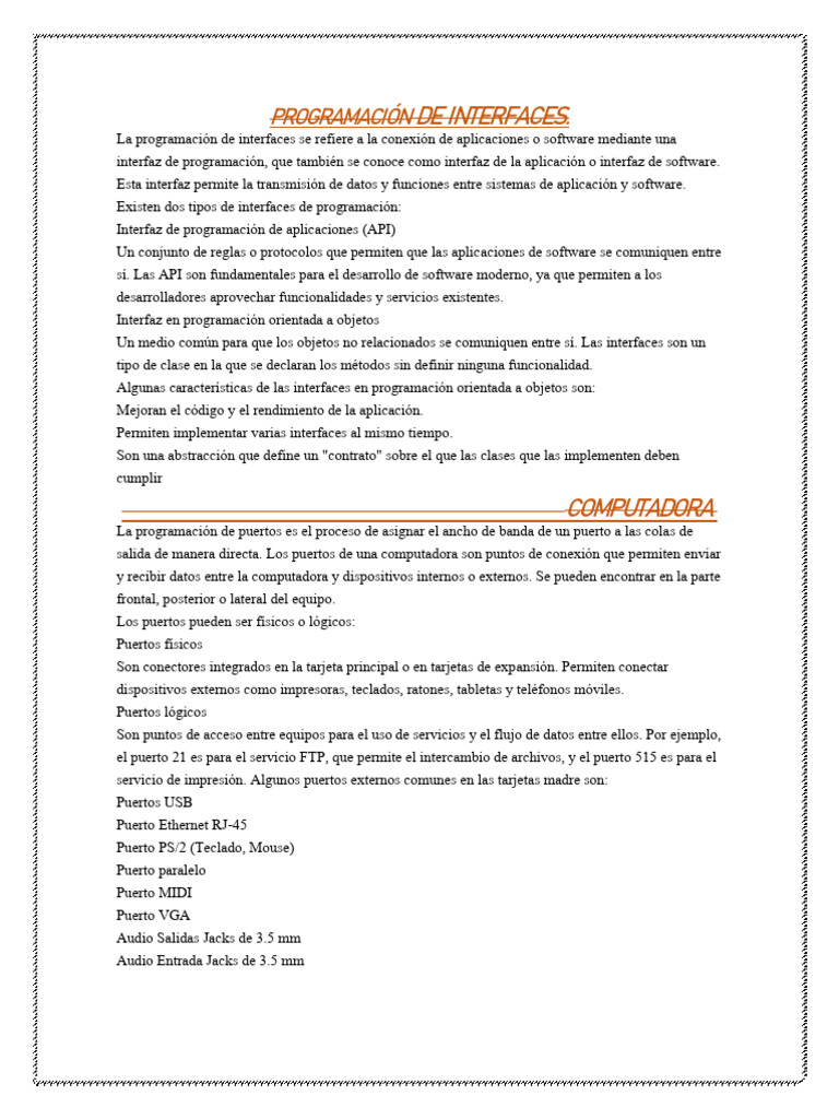 Programación y Diseño de Interfaces | PDF | Hardware de la computadora | Interfaces gráficas de ...