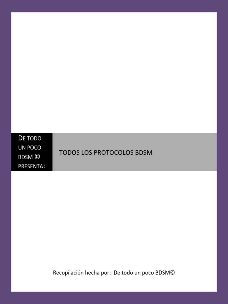 Protocolo BDSM: Guía Completa | PDF | Bdsm