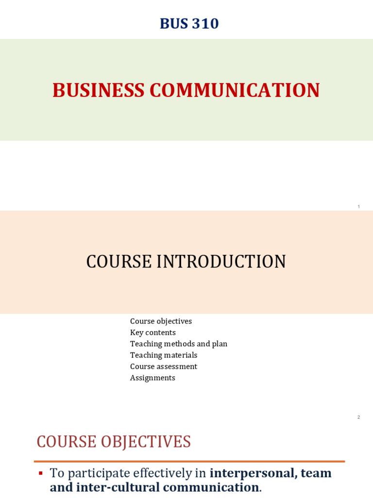 Business Communication Course Overview | PDF | Résumé | Cognition