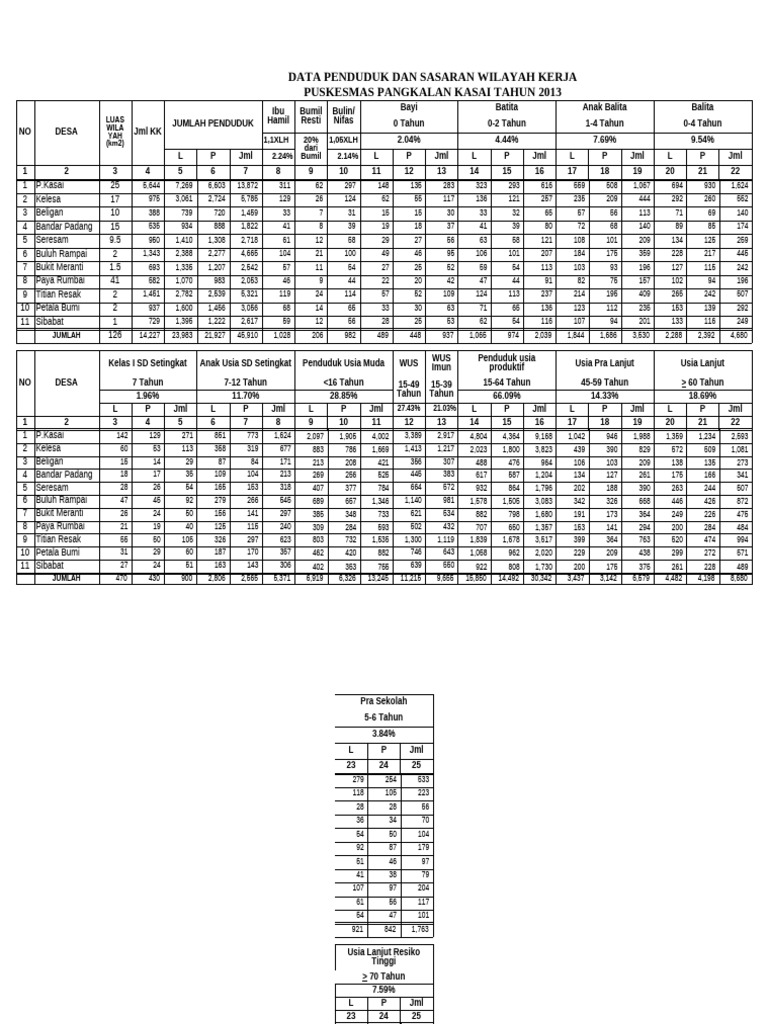 Data_Penduduk_PKM_P._Kasai_sd. 2019 final | PDF