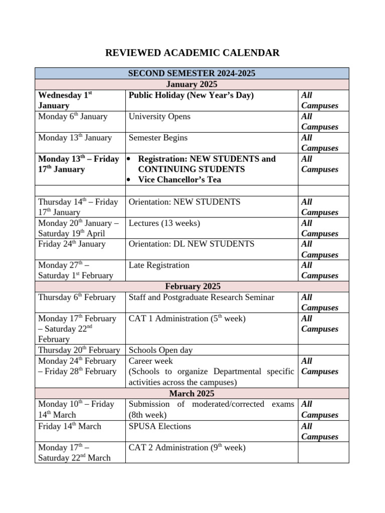 Academic Calendar 2024-2025 Overview | PDF | Academic Term