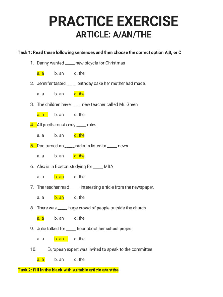 Practice Exercises | PDF