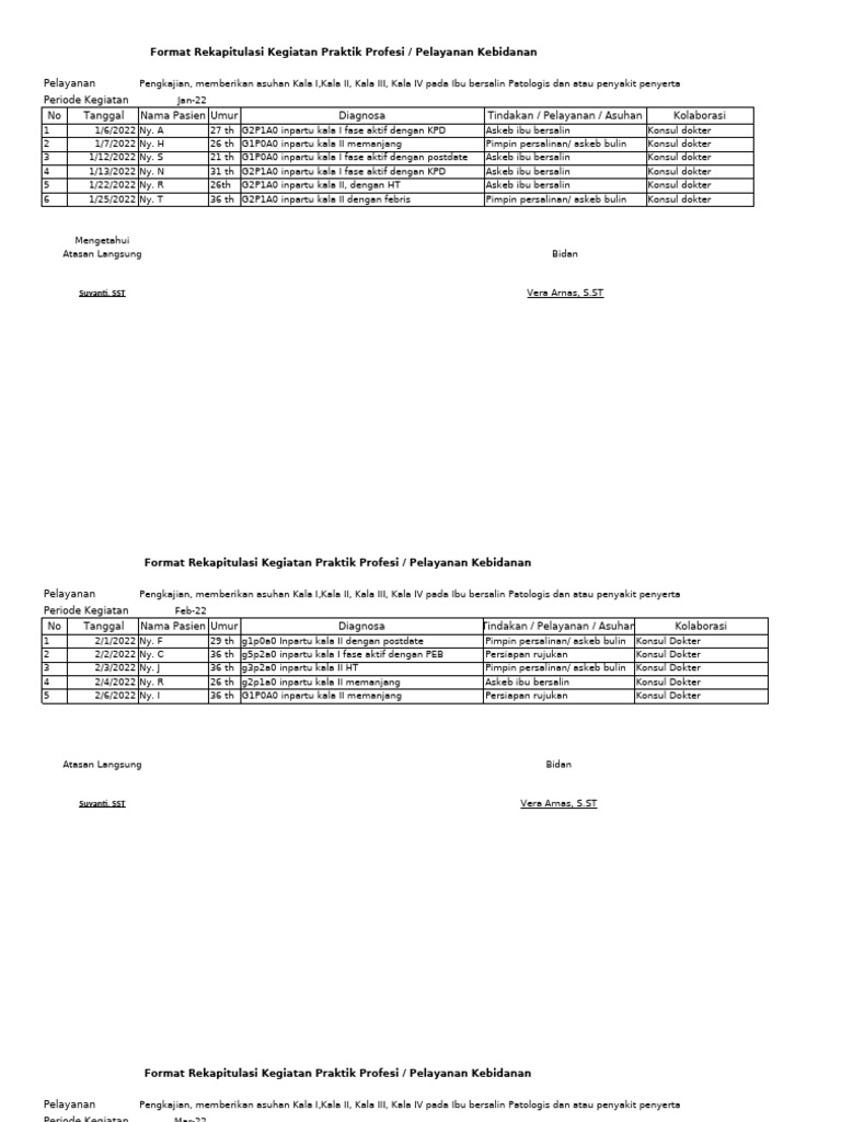 Log Book Vera Laykeb Bulin Pato 2022 | PDF