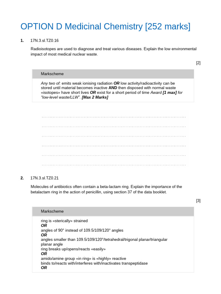 OPTION D Medicinal Chemistry | PDF | Virus | Morphine