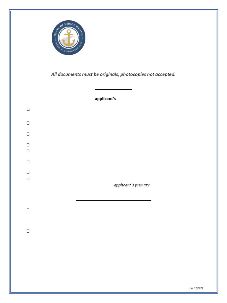 Real Id Identification Documents Checklist 2021 12 | PDF | Identity ...