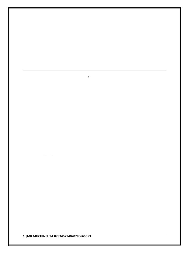 Form 1 Maths Question Bank | PDF | Area | Circle