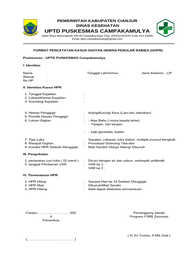 Format Laporan GHPR | PDF