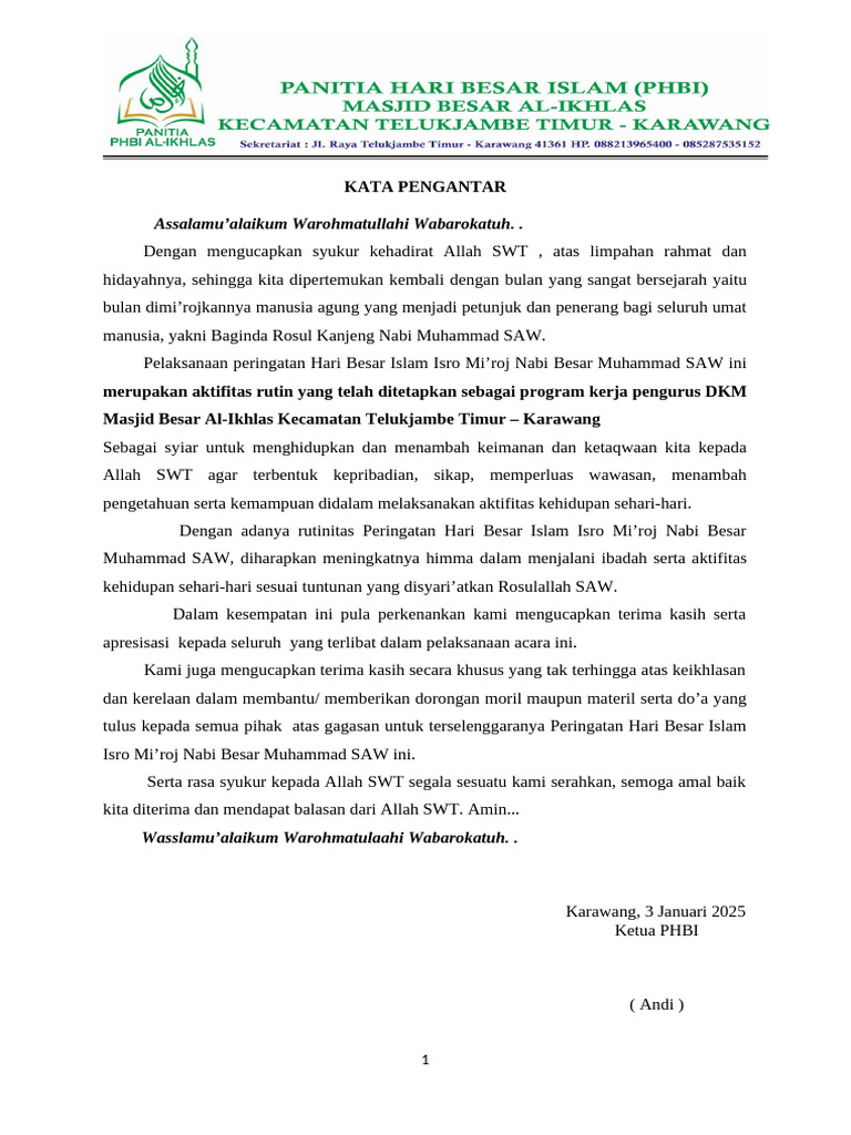 Proposal Isro Mi'roj 2025 | PDF